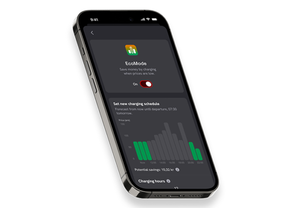 DEFA Power app • Charge your car when the power is cheapest • DEFA