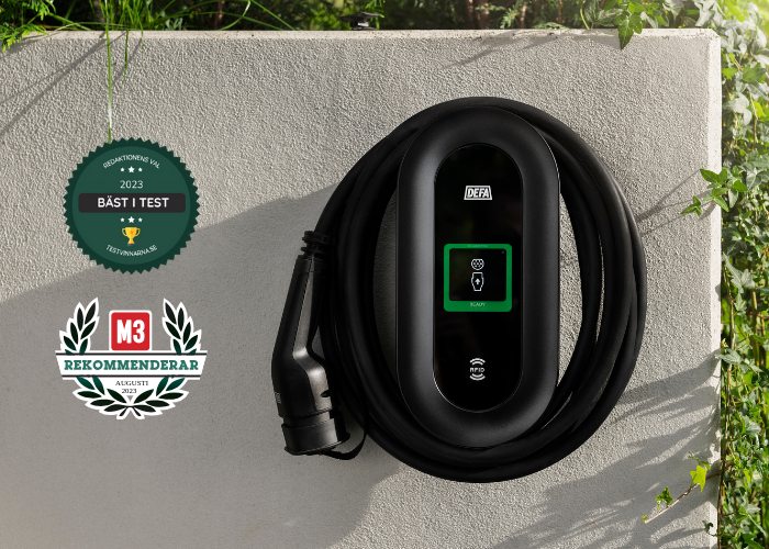 Laddbox bäst i test - DEFA Power "Årets elbilsladdare 2023"